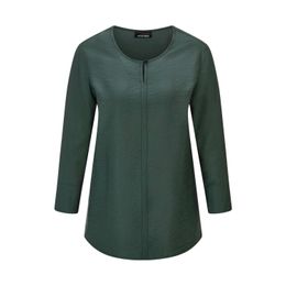 Schlupfbluse GOLDNER "Viskosebluse mit 3/4-&Auml;rmeln, Rundhals", Damen, Gr. 40, gr&uuml;n, Obermaterial: 87% Viskose CV. 13% Polyamid PA., figurumspielend, Manschette, Blusen Schlupfbluse, Ziernaht