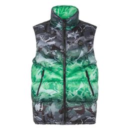 Kurzweste Plein Sport "Camouflage", Herren, Gr. M, 0227, schwarz, gr&uuml;nfluo, Obermaterial: 100% Polyester. Futter: 100% Polyester. F&uuml;llung: 100% Polyester, Westen