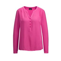 Schlupfbluse GOLDNER "Kurzgr&ouml;&szlig;e Elegante Viskosebluse mit V-Ausschnitt", Damen, Gr. 19, pink, Obermaterial: 100% Viskose CV., Modisch, gerade, Tubular, Blusen Schlupfbluse, Knopfleiste