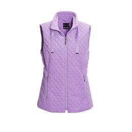 Kurzweste GOLDNER "Leichte Steppweste mit Stehkragen", Damen, Gr. 46, lila (violett), Obermaterial: 92% Polyester PES. 8% Polyamid PA., Westen, mit Stehkragen