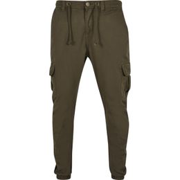 Cargohose Urban Classics "Urban Classics Herren Cargo Jogging Pants", Damen, Gr. S, US-Gr&ouml;&szlig;en, olive, 100% Baumwolle, unifarben, slim fit, Hosen Cargohose