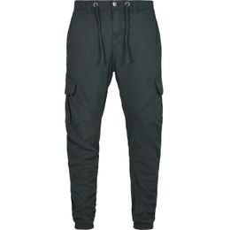 Cargohose Urban Classics "Urban Classics Herren Cargo Jogging Pants", Damen, Gr. 5XL, US-Gr&ouml;&szlig;en, bottlegr&uuml;n, 100% Baumwolle, unifarben, slim fit, Hosen Cargohose
