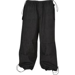 Stoffhose Urban Classics "Urban Classics Herren Parachute Jeans Pants", Herren, Gr. XL, US-Gr&ouml;&szlig;en, realschwarz washed, 100% Baumwolle, unifarben, oversize, Hosen Stoffhose