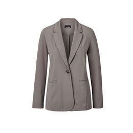 Jackenblazer GOLDNER "Kurzgr&ouml;&szlig;e Blazer mit Reverskragen, Paspeltaschen", Damen, Gr. 20, gr&uuml;n (taupe), Obermaterial: 48% Polyamid PA. 40% Viskose CV. 12% Elasthan EL., Gerade, Blazer, mit formgebenden Teilungsn&auml;hte