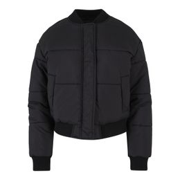 Winterjacke Urban Classics "Urban Classics Damen Ladies Puffer Blouson", Damen, Gr. S, schwarz, 100% Polyester, unifarben, normal, V-Ausschnitt, Jacken Winterjacke