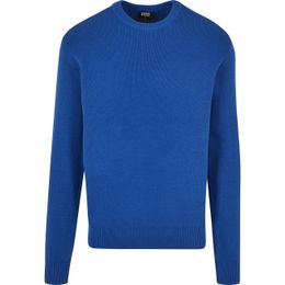 Rundhalspullover Urban Classics "Urban Classics Herren Heavy Oversized Sweater", Damen, Gr. M, royalblau, 100% Baumwolle, unifarben, normal, Rundhals, Pullover Rundhalspullover