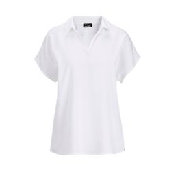 Klassische Bluse GOLDNER "Uni Bluse mit Hemdkragen", Damen, Gr. 42, wei&szlig;, Obermaterial: 100% Viskose CV., Basic, gerade, Sonstiges, Blusen, superangenhme fliessende Viskose