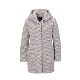 Langmantel GOLDNER "Kurzgr&ouml;&szlig;e Mantel", Damen, Gr. 20, grau (ros&eacute;, grau, gemustert), Obermaterial: 78% Polyester COOLMAX(R) PES(Coolmax). 11% Polyacryl PAN. 11% Wolle WO., figurumspielend, Sonstiges, M&auml;ntel, mit gro&szlig;er Kapuze