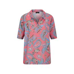 Schlupfbluse GOLDNER "Kurzgr&ouml;&szlig;e Schlupfbluse mit Paisley-Muster", Damen, Gr. 25, rot (koralle, gemustert), Obermaterial: 100% Viskose CV., Blusen Schlupfbluse, figurschmeichelnder Schnitt