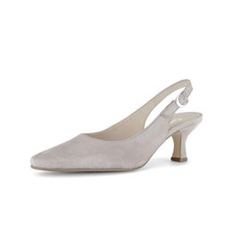 Slingpumps Gabor "Slingpumps", Damen, Gr. 38,5, grau, Schuhe Slingpumps