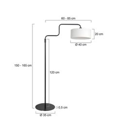Steinhauer Stehlampe Bloeba, schwarz/wei&szlig;, H&ouml;he 165 cm, Leinen