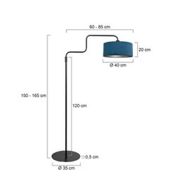 Steinhauer Stehlampe Bloeba, schwarz/blau, H&ouml;he 165 cm, Velours