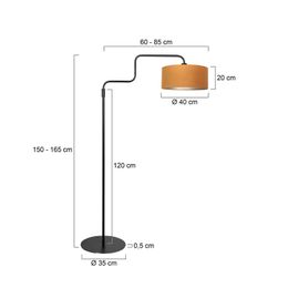 Steinhauer Stehlampe Bloeba, schwarz/goldfarben, H&ouml;he 165 cm, Velours