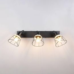REALITY LEUCHTEN Deckenlampe Jerome, L&auml;nge 62 cm, 3-flg., schwarz matt Metall
