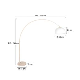 Steinhauer Bogen-Stehlampe Sparkled Light creme/wei&szlig;, 240 cm Kunststoff