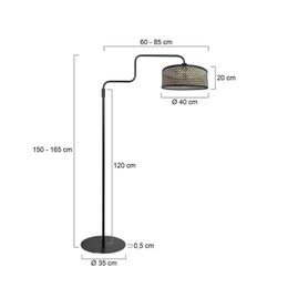 Steinhauer Stehlampe Bloeba, schwarz/holz dunkel, H&ouml;he 165 cm, Holz