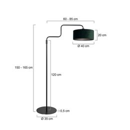 Steinhauer Stehlampe Bloeba, schwarz/gr&uuml;n, H&ouml;he 165 cm, Velours