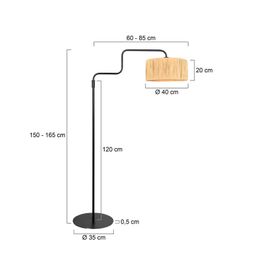 Steinhauer Stehlampe Bloeba, schwarz/braun, H&ouml;he 165 cm, Seegras