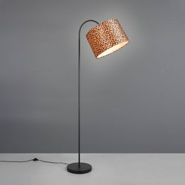 REALITY LEUCHTEN Stehlampe Pardina braun gescheckt/schwarz H&ouml;he 207 cm Metall