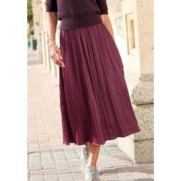 Lascana Maxirock 'mit Plisseefalten aus edel gl&auml;nzender Ware' rot Gr. 38 f&uuml;r Damen. Figurumspielend. Nachhaltig.