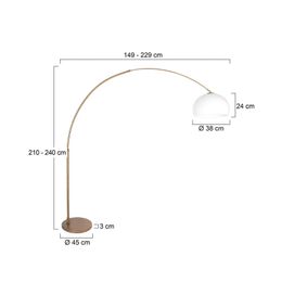 Steinhauer Bogen-Stehlampe Sparkled Light bronze/wei&szlig; 240 cm Kunststoff