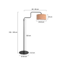 Steinhauer Stehlampe Bloeba, schwarz/braun, H&ouml;he 165 cm, Kork
