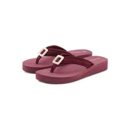Lascana Badezehentrenner 'Sandale, Badeschuh, Pantolette, Badelatsche, Flip Flop' rot Gr. 38 f&uuml;r Damen