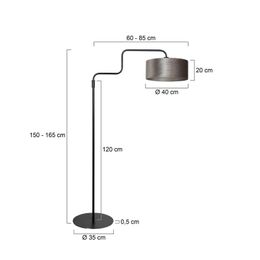 Steinhauer Stehlampe Bloeba, schwarz/silber, H&ouml;he 165 cm, Velours