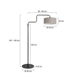 Steinhauer Stehlampe Bloeba, schwarz/schlammfarben, H&ouml;he 165 cm, Chintz