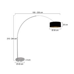 Steinhauer Bogen-Stehlampe Sparkled Light stahl/schwarz-gold 240 Chintz