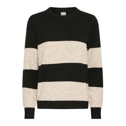 Ichi Pullover 'IHEDEEN' Damen Gr&ouml;&szlig;e M beige / schwarz