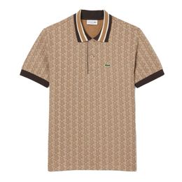 Lacoste Shirt 'Monogramm' Herren Gr&ouml;&szlig;e XXL braun / hellbraun / schwarz / naturwei&szlig;