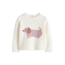 next Pullover 'Sausage Dog' M&auml;dchen Gr&ouml;&szlig;e 68 beige / ecru / dunkelbeige / taubenblau