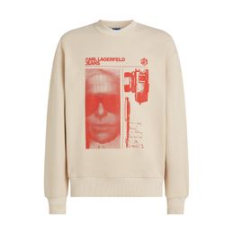 KARL LAGERFELD JEANS Sweatshirt Herren Gr&ouml;&szlig;e S beige / blutrot