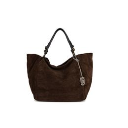 Lucca Baldi Leder-Schultertasche "Gimignano" in Dunkelbraun - (B)50 x (H)45 x (T)20 cm - 76% | Damen-taschen
