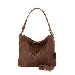 Anna Morellini Leder-Schultertasche "Linda" in Braun - (B)29 x (H)24 x (T)8 cm - 75% | Damen-taschen