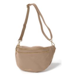 Anna Morellini Leder-Brustbeutel "Lorenza" in Taupe - (B)36 x (H)22,5 x (T)12 cm - 76% | Damen-koffer-reisegepaeck