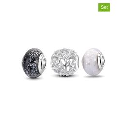 CHARM'S 3er-Set: Silber-Beads mit Muranoglas - 69% | Schmuck