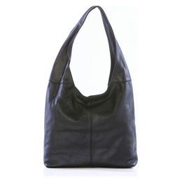 Lucca Baldi Leder-Schultertasche "Barga" in Schwarz - (B)33 x (H)32 x (T)16 cm - 76% | Damen-taschen