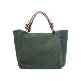 Lucca Baldi Leder-Schultertasche "Gimignano" in Gr&uuml;n - (B)50 x (H)45 x (T)20 cm - 77% | Damen-taschen