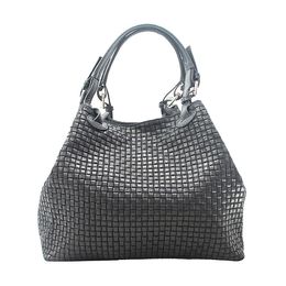ORE10 Leder-Henkeltasche in Schwarz - (B)34 x (H)29 x (T)18 cm - 75% | Damen-taschen