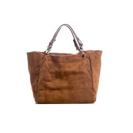 Lucca Baldi Leder-Schultertasche "Gimignano" in Camel - (B)50 x (H)45 x (T)20 cm - 77% | Damen-taschen