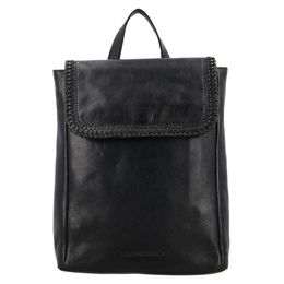 HIDE & STITCHES Leder-Rucksack "Inspired by Country" in Schwarz - (B)25 x (H)30 x (T)11 cm - 60% | Damen-taschen