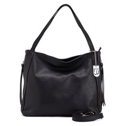Lucca Baldi Leder-Schultertasche "Fiesole" in Schwarz - (B)34 x (H)29 x (T)15 cm - 77% | Damen-taschen