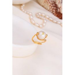 Pierres delicates Perlen-Ring in Wei&szlig; - 92% | Schmuck