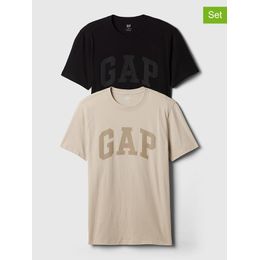 GAP 2er-Set: Shirts in Schwarz/ Beige - 60% | Gr&ouml;&szlig;e S | Herren-plussize