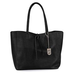 Lucca Baldi Leder-Schultertasche "Spoleto" in Schwarz - (B)34 x (H)28 x (T)14 cm - 75% | Damen-taschen