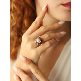 Pierres delicates Vergold. Ring mit Perle und Edelsteinen - 79% | Schmuck