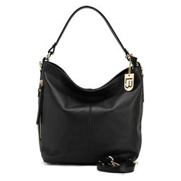 Lucca Baldi Leder-Schultertasche "Carrara" in Schwarz - (B)36 x (H)28 x (T)12 cm - 77% | Damen-taschen
