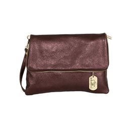 Anna Morellini Leder-Clutch "Giustina" in Dunkelbraun - (B)28 x (H)20 x (T)2 cm - 80% | Damen-taschen